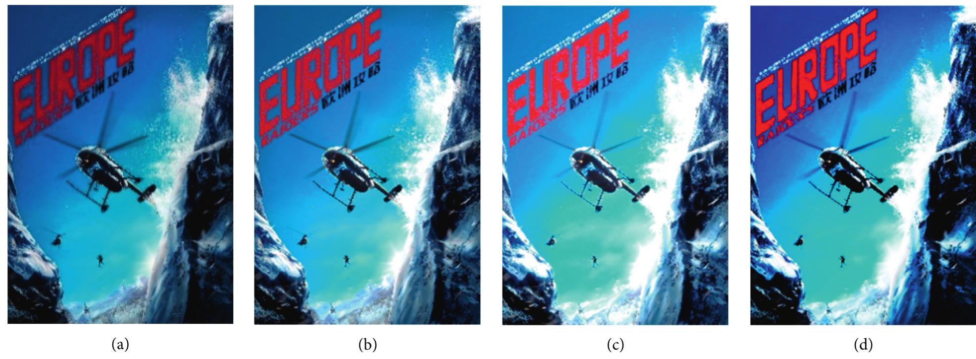 Ficure 3: comparison of poster 1 processing results. (a)