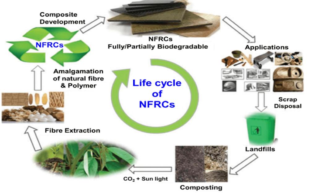 The life cycle of biodegradable bio composite materials [20]