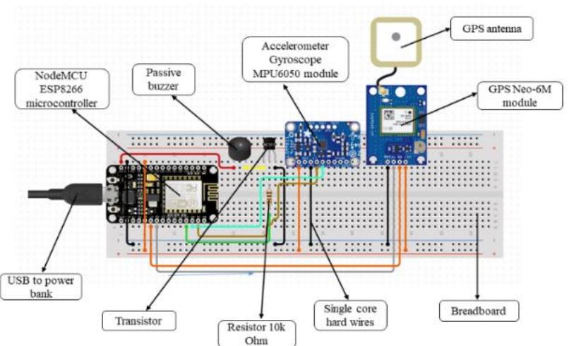2 circuit diagram of smart walking stick for elderly people