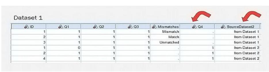 V7 step 2 merges all variables and cases into dataset 1.