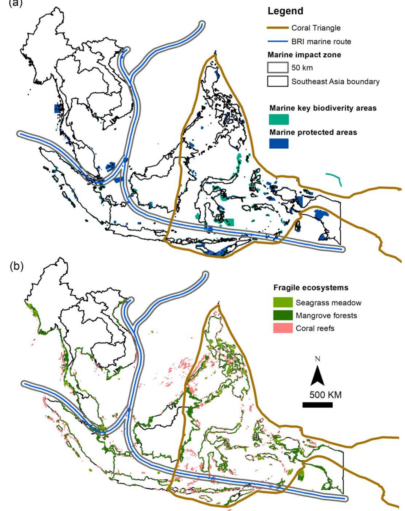 Map of bri marine routes representing the maritime silk road