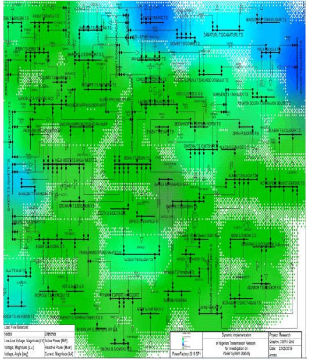 -11b: heat map of the single line diagram of the nigerian
