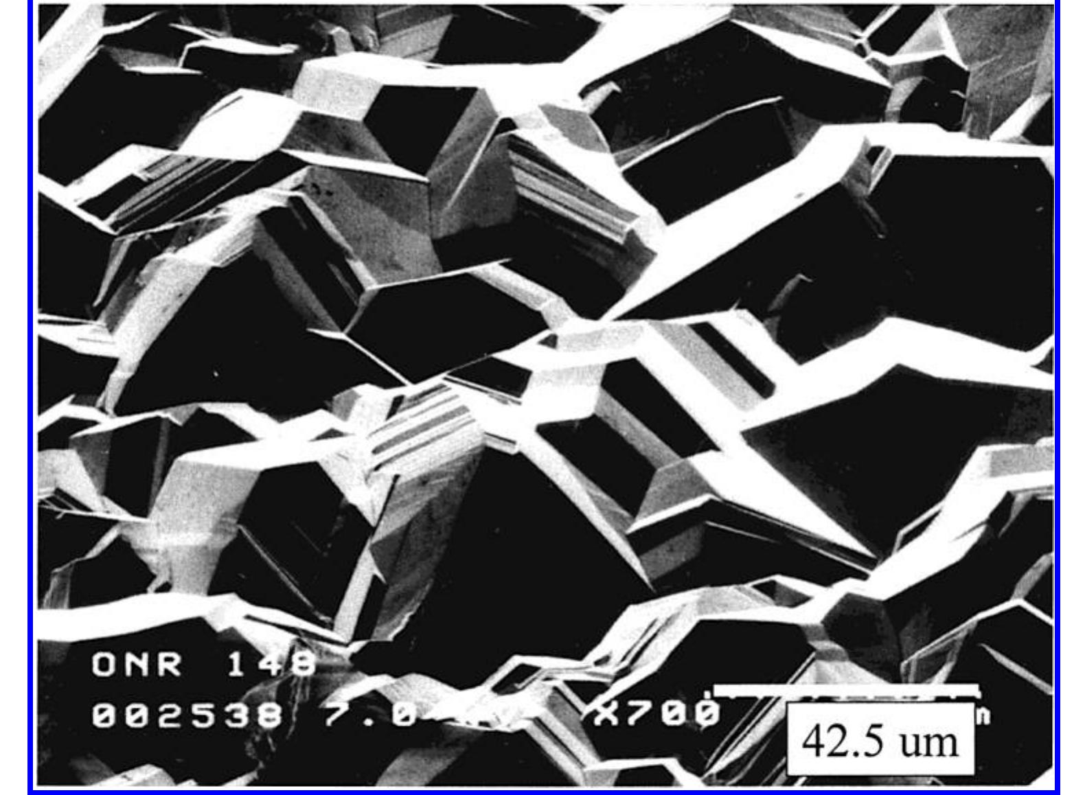 Scanning electron micrograph of a high-quality diamond film