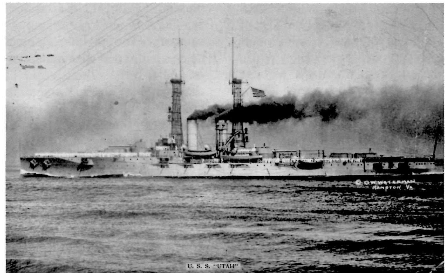 33. the uss utah as battleship before conversion. (nps: usar