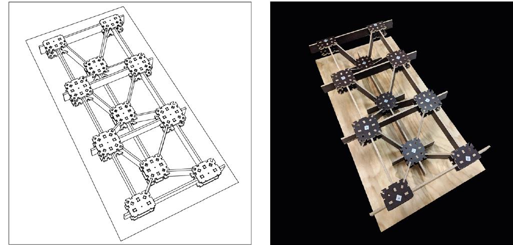 Axonometric drawing and full scale of final prototype of