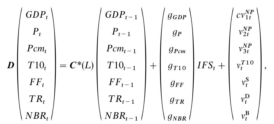 Where d is a (seven-dimensional) lower-triangular matrix of