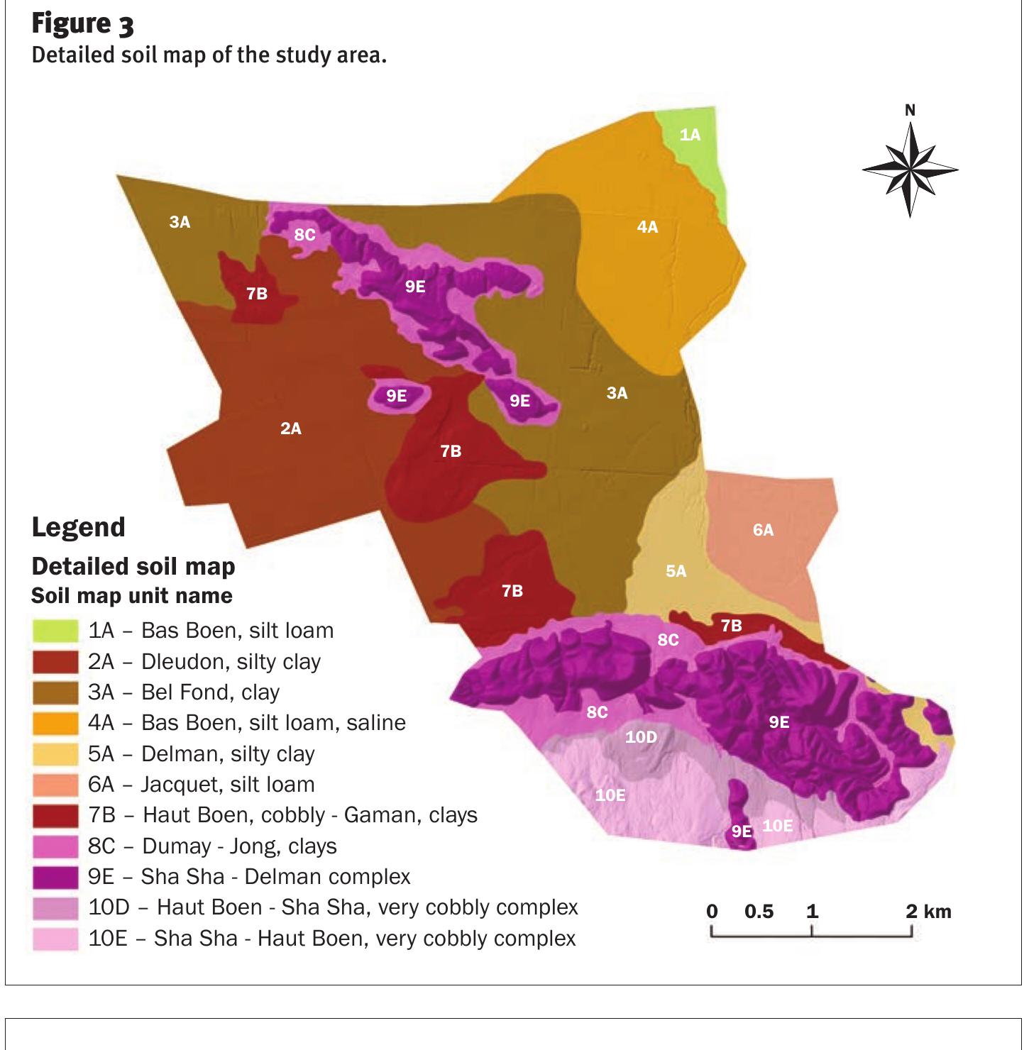 Map unit symbols and names for soils in the study area, cul