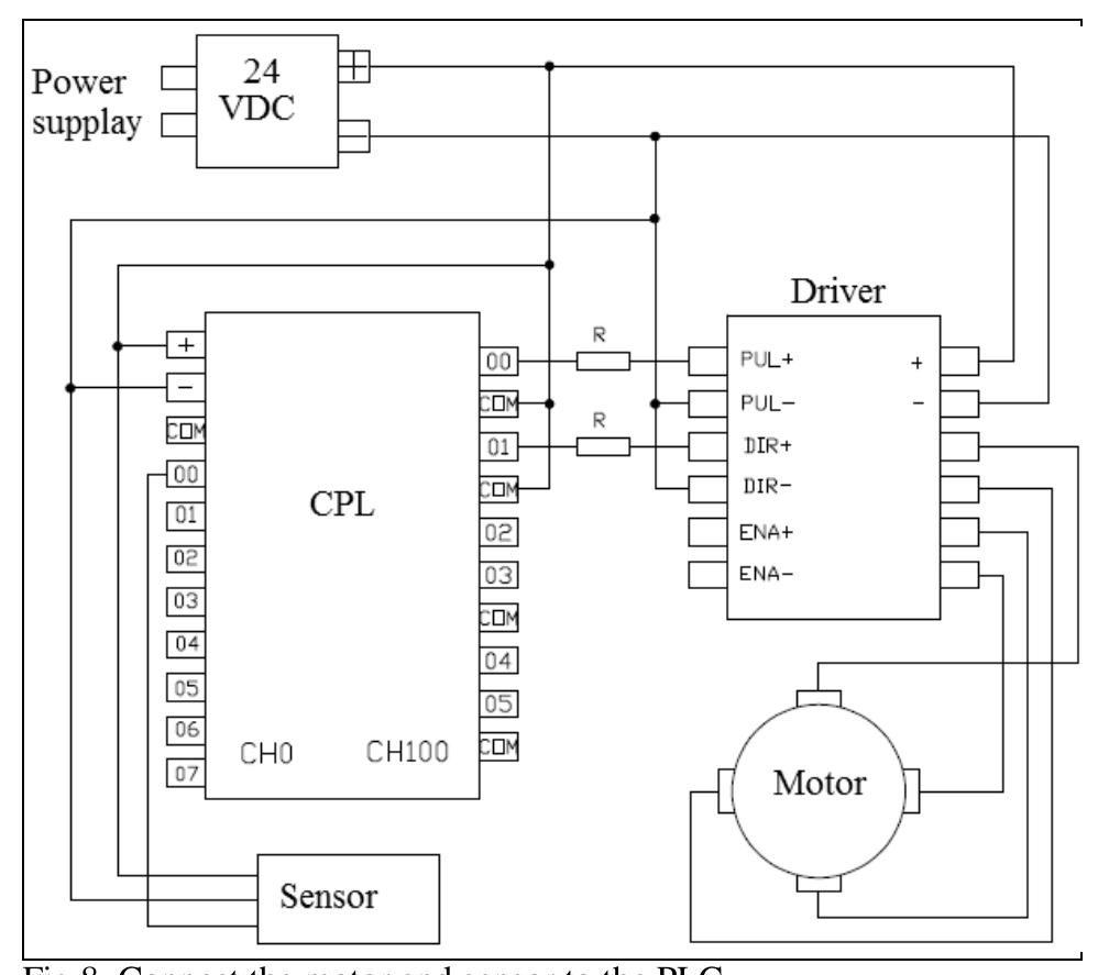 Connect the sensor and the driving motor of mobile sled to