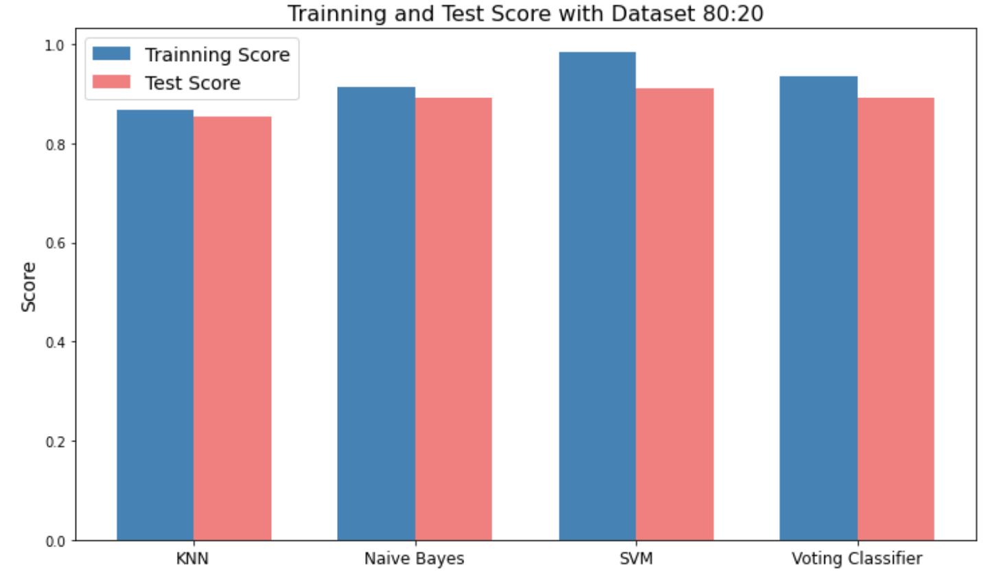 Visualization of score accuracy ratio 80:20 visualization of