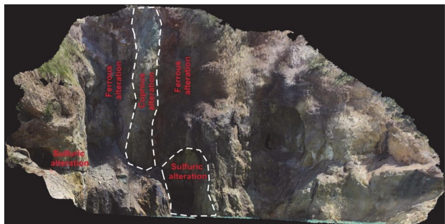 Rock and alteration classification in the sub area #3
