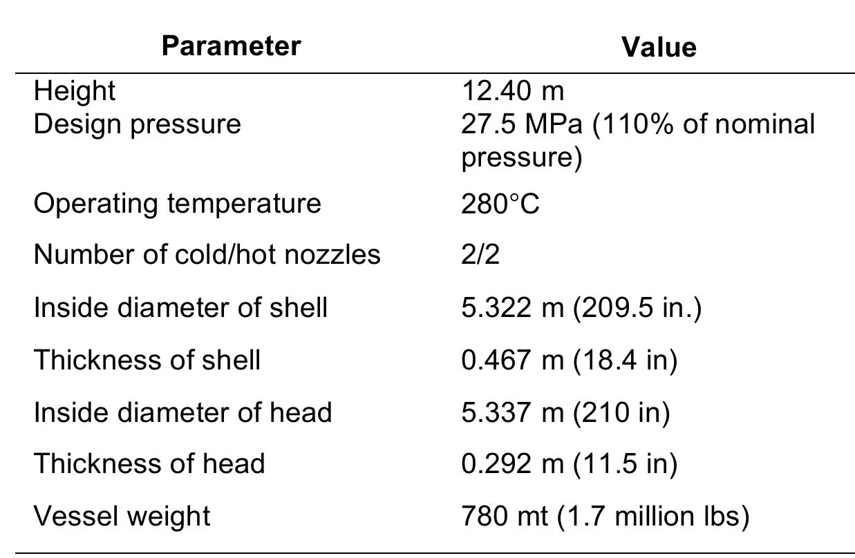 Reference reactor pressure vessel design for the u.s.