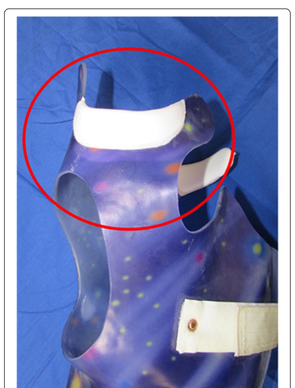 Axilla extension of a brace