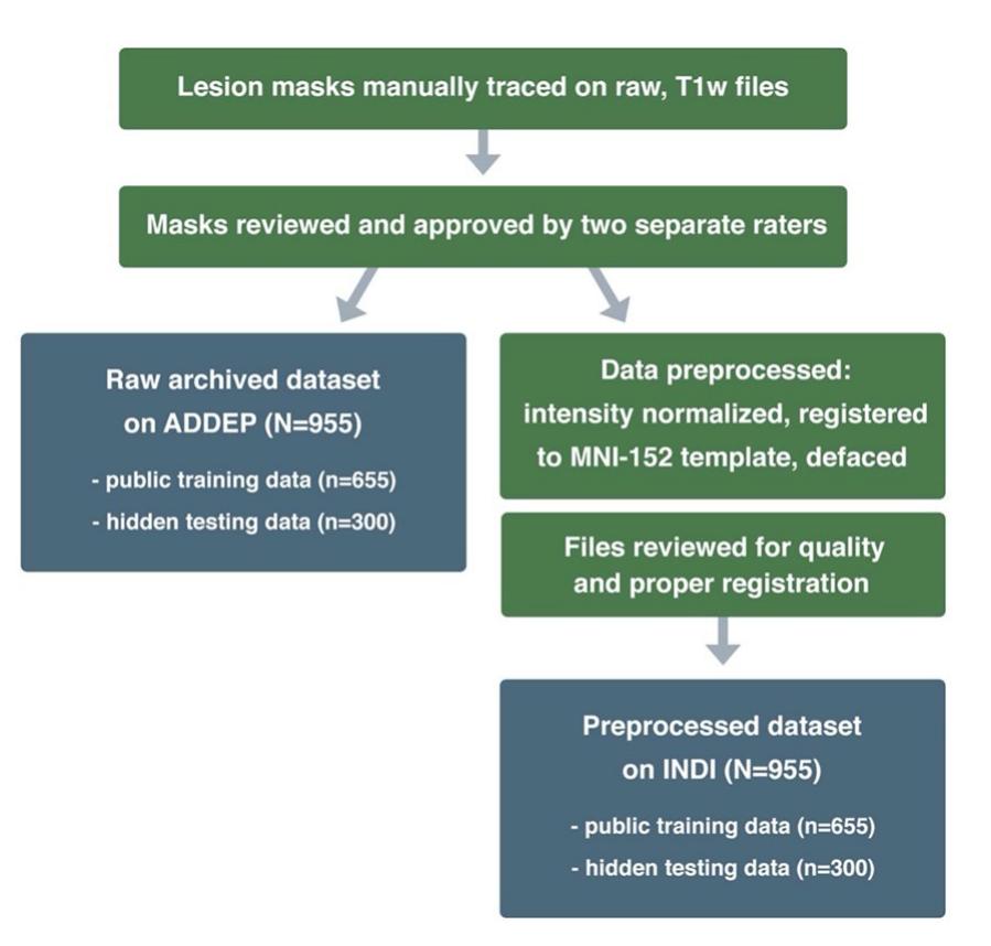 Lesion tracing and preprocessing pipeline. a flowchart