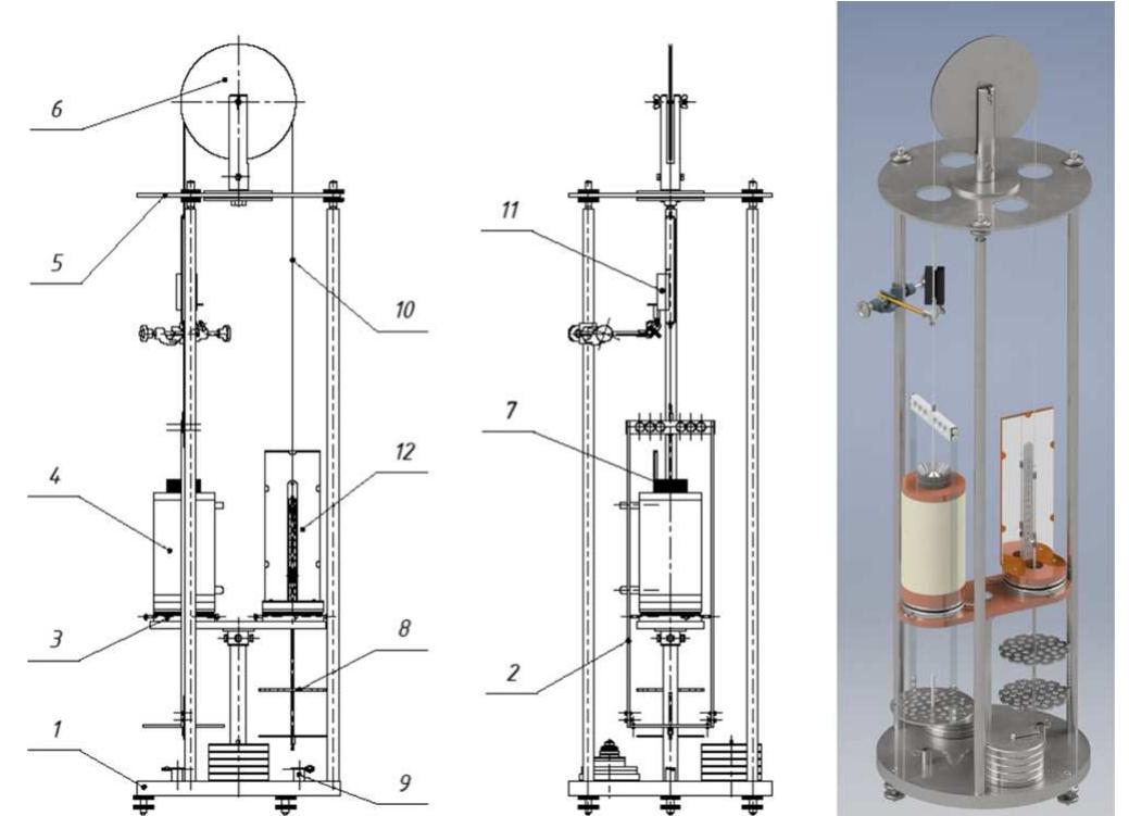 Schematic view of the rheoviscometer. 1—unit for the set- up
