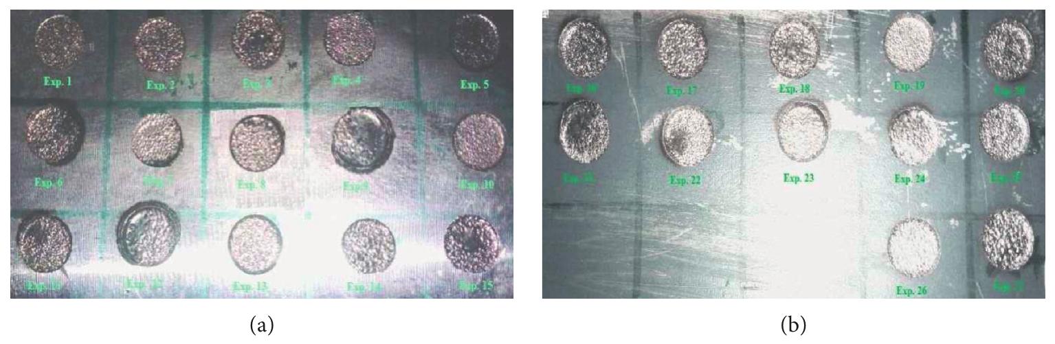 Ficure 6: images of edmed work piece after completion of 27