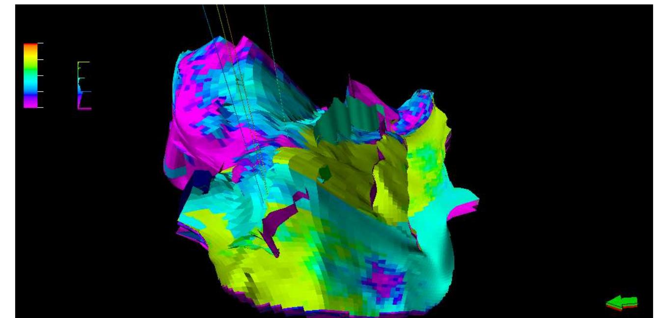 Permeability model of the mapped surface.