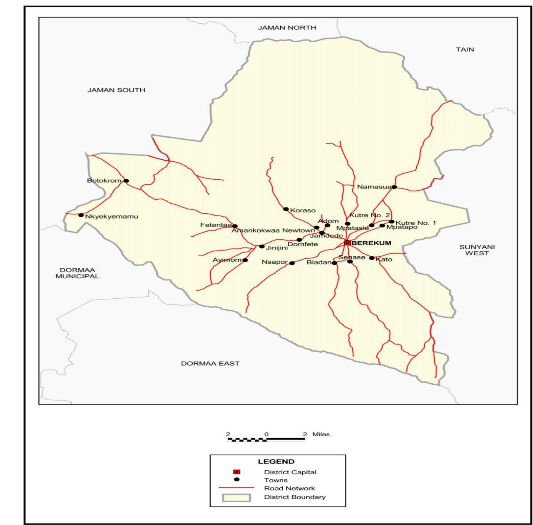District map of berekum figure 1: district map of berekum