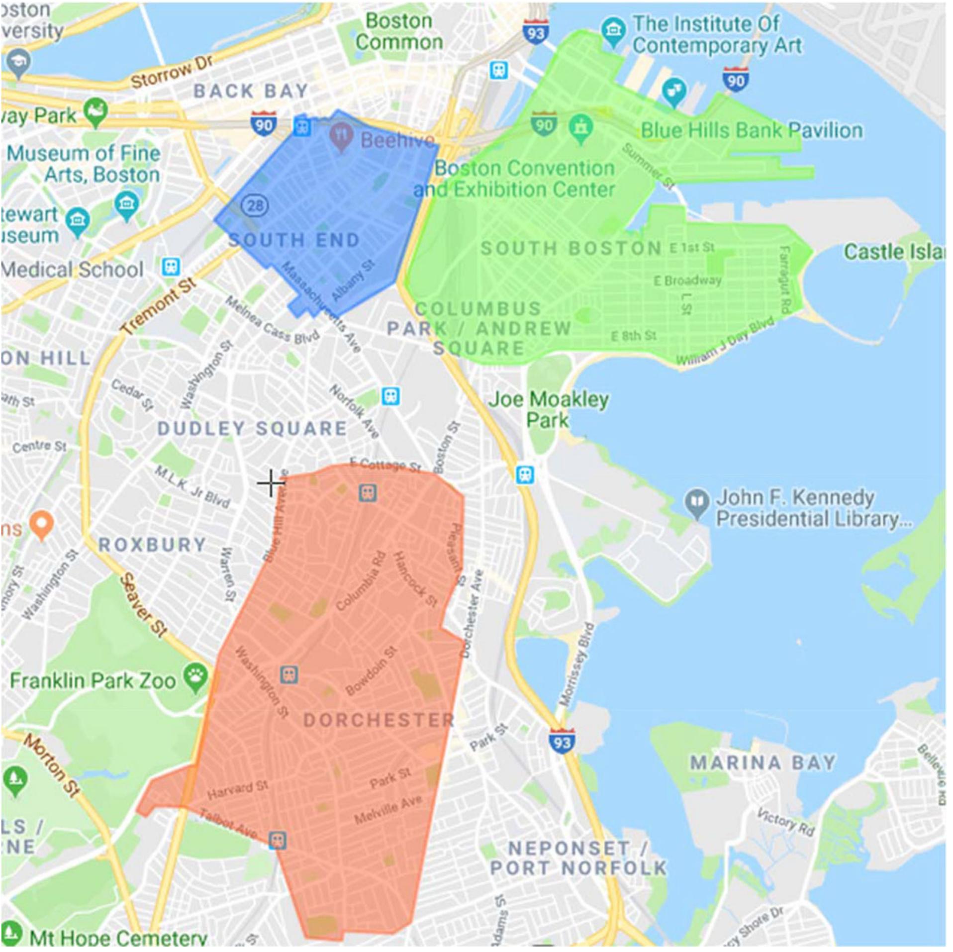 Map of target neighborhoods. [color figure can be viewed at