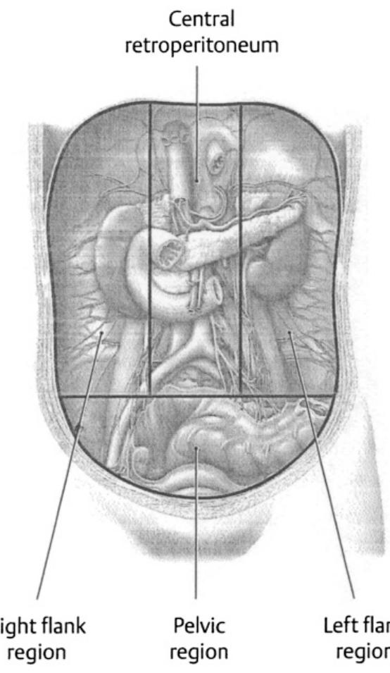 Fic. 1. three zones of the retroperitoneum. (from ross lm,
