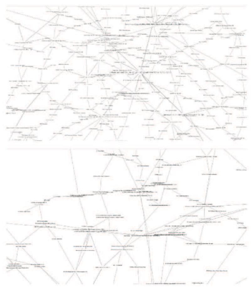 Gephi geolayout of the grand paris network, displaying only