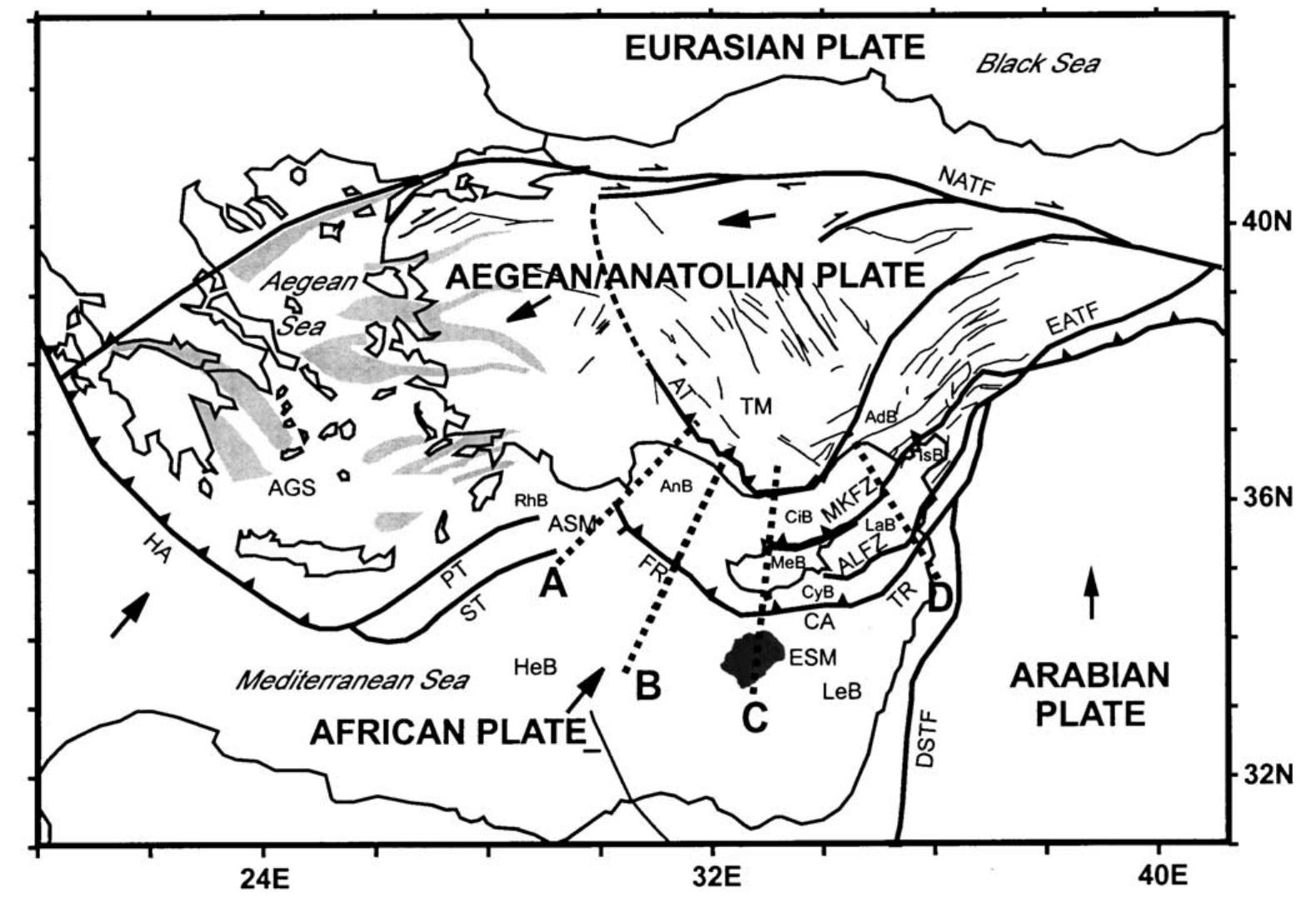 Figure 1 - from Gravity anomalies of the Cyprus Arc and