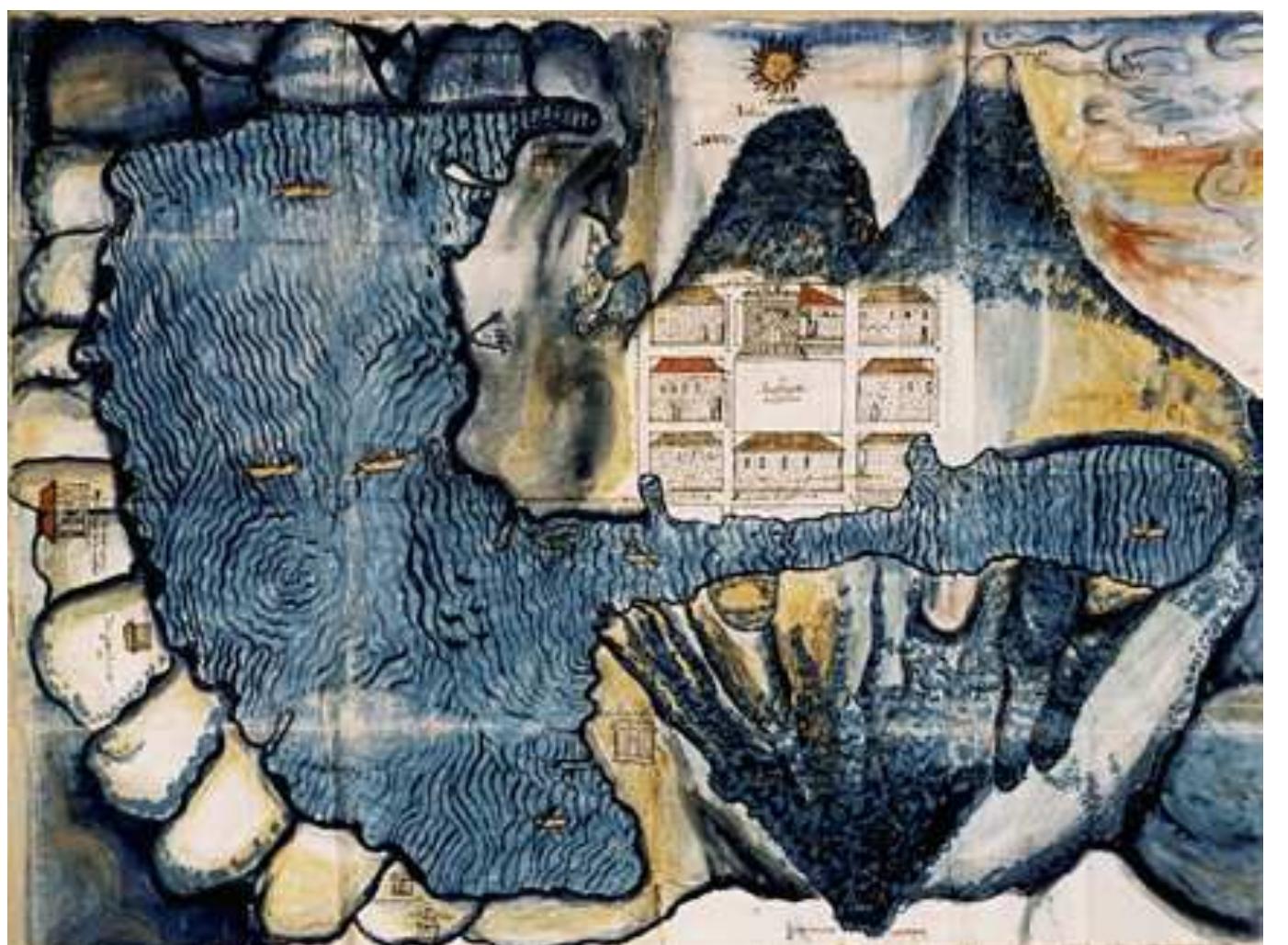 Relacion geografica map of atitlan, santiago, guatemala,