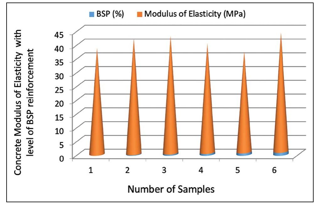 Concrete modulus of elasticity with the level of bsp