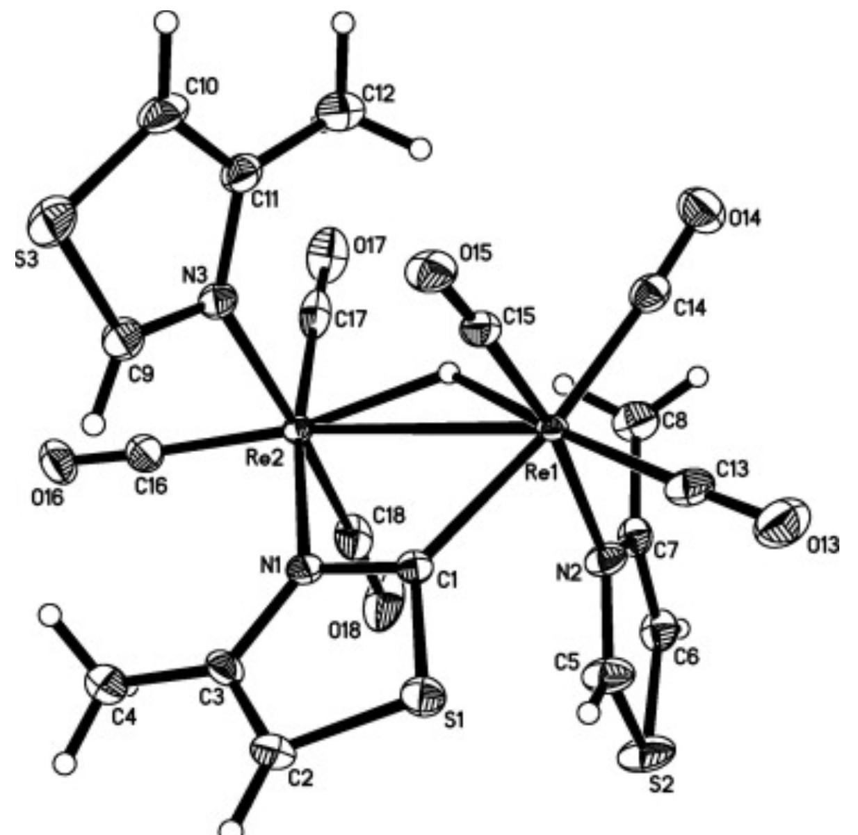 Molecular structure of complex [ selected bond lengths (a)