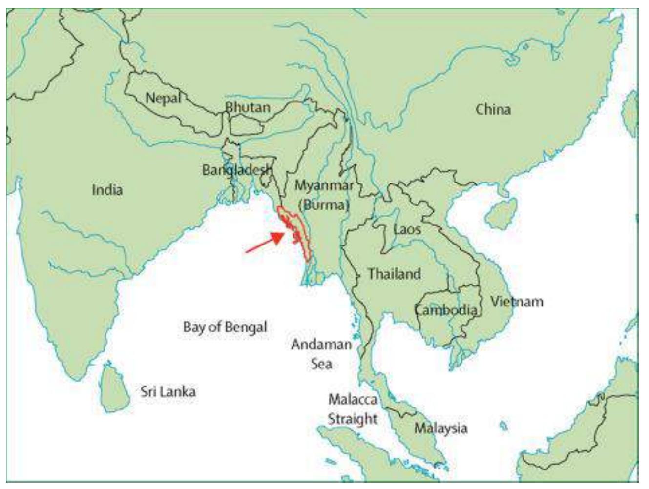 Geographical map of rakhine state of myanmar united nations