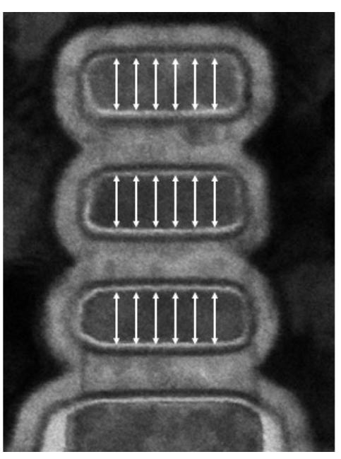 A tem cross-section of gaa nanosheet fets. the ts; is