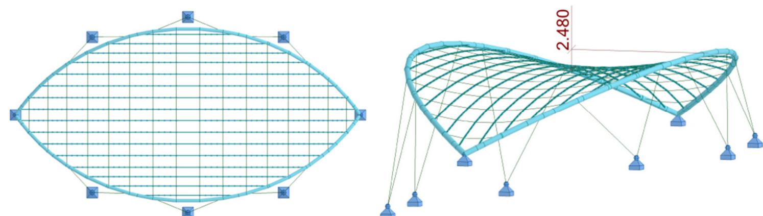 Pdf Numerical Analysis Of Cable Net Structure With Application Of
