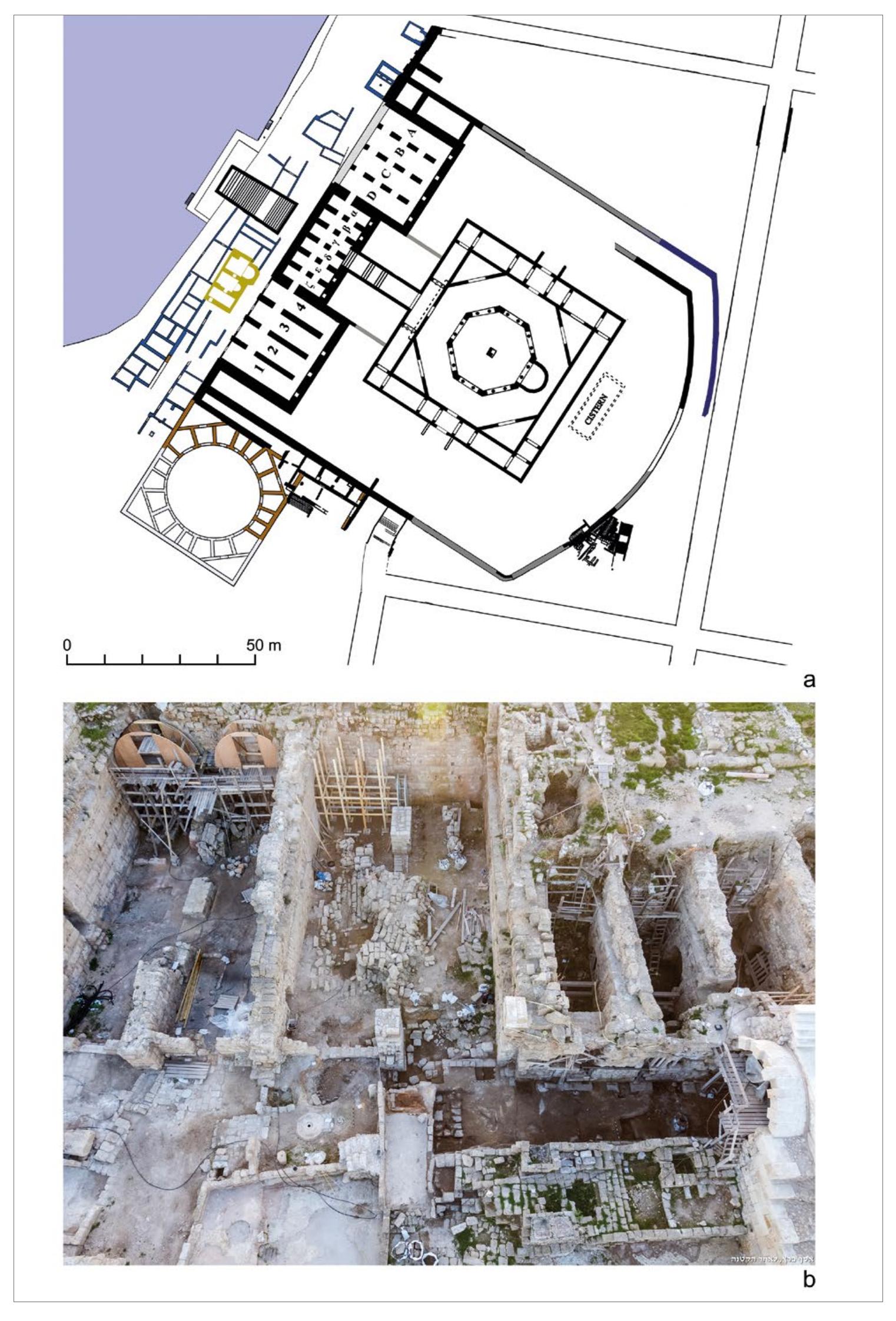 Octagonal church complex: a — ground plan (drawing a. lamim