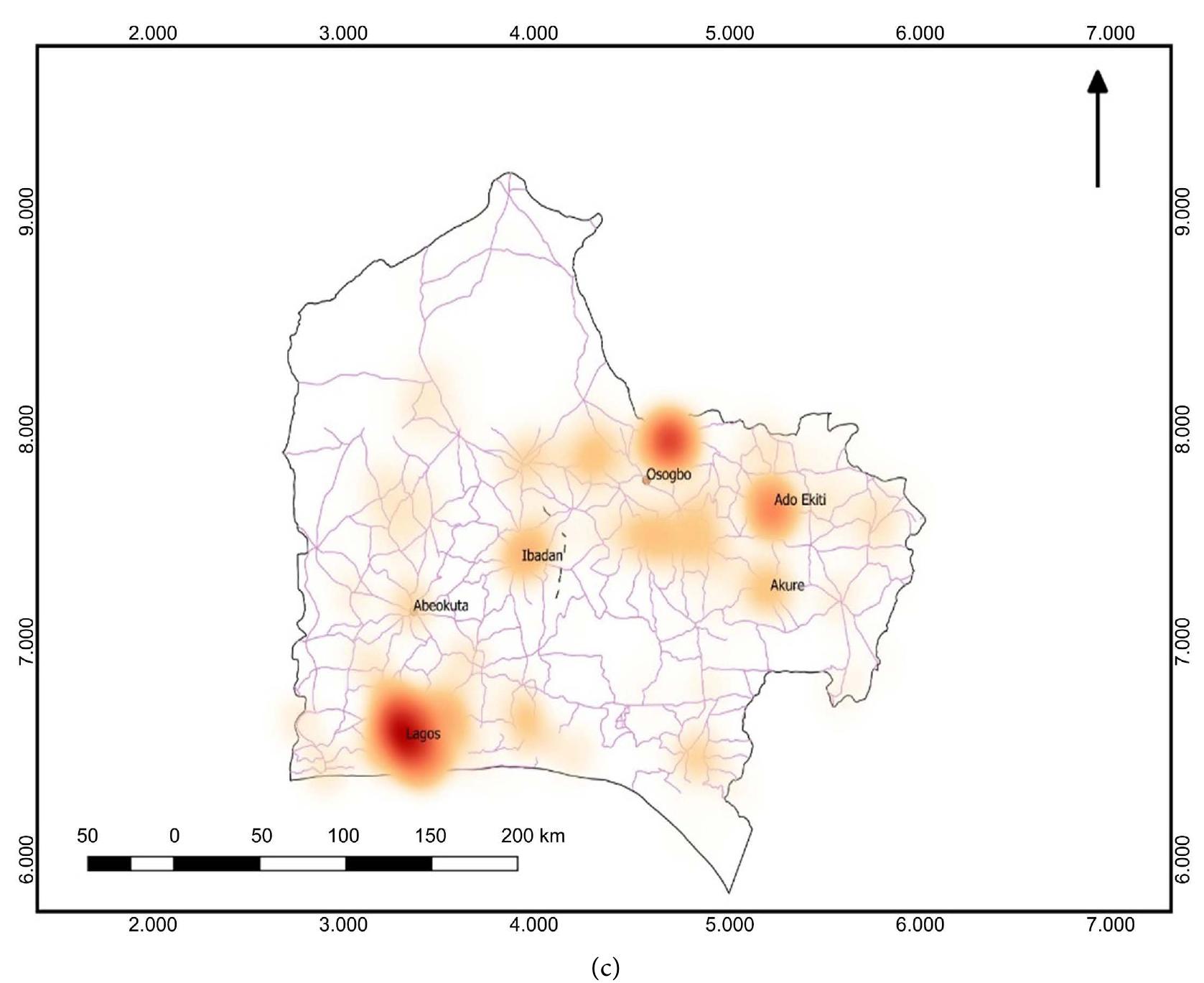 (a) web based-crime hotspot map generated for southwestern