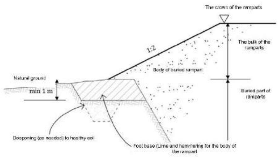 Schematic representation of the foot "foundation" of the