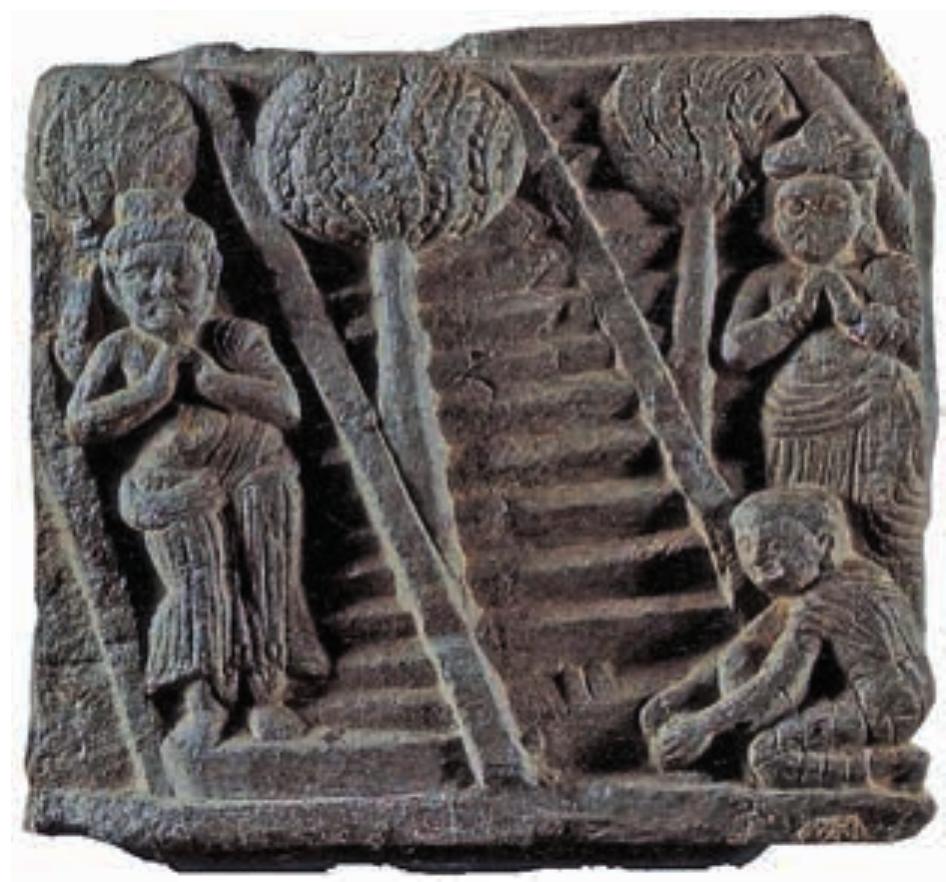 Plate 9.35 carving probably showing buddha’s descent from