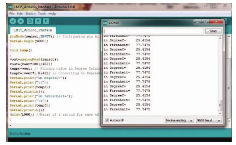 The lm35 arduino interface in fig. 4 shows the patient's