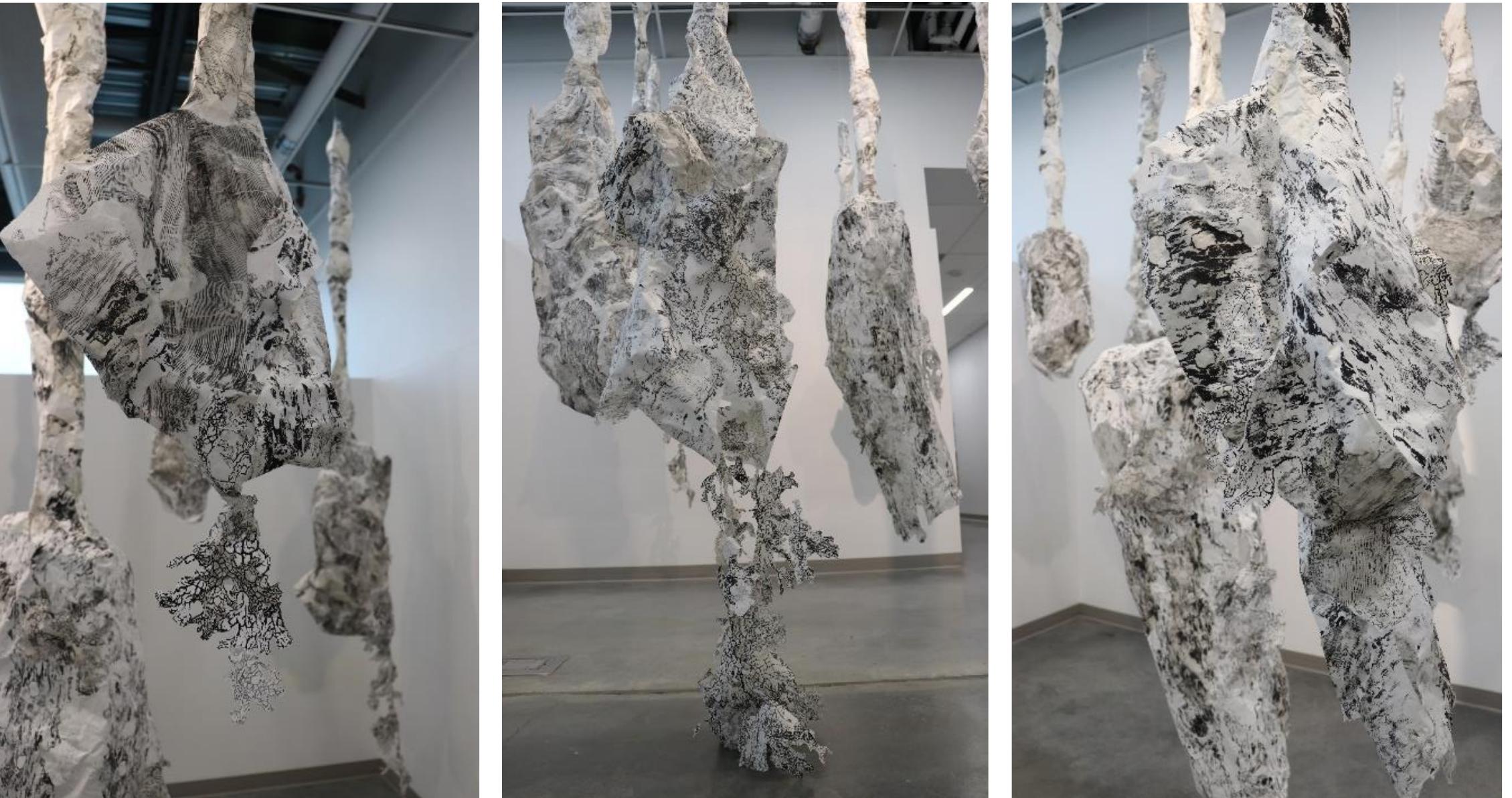 (a,b & c) tracing your ghost ii, 2019 ( installation detail)