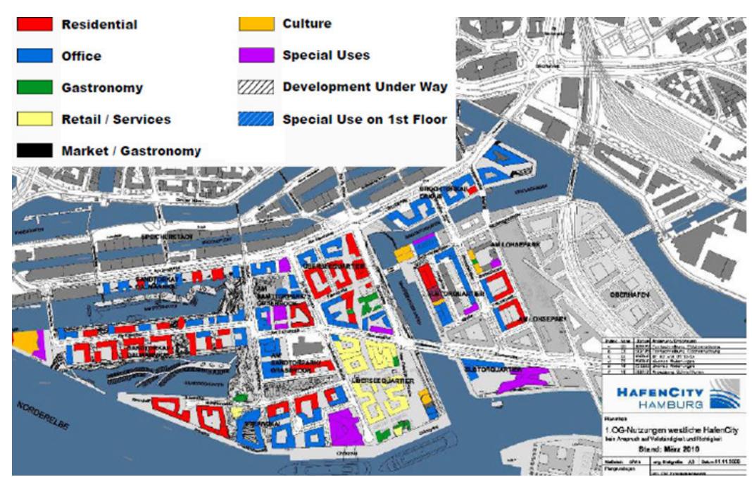 Mixed land use plan of hafencity, first floor (schneider,