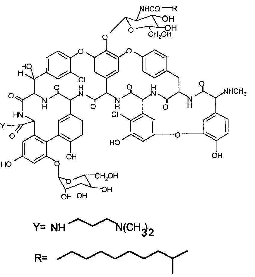 Chemical structure of mdl 63,246 (hepta-tyr antibiotic). ee