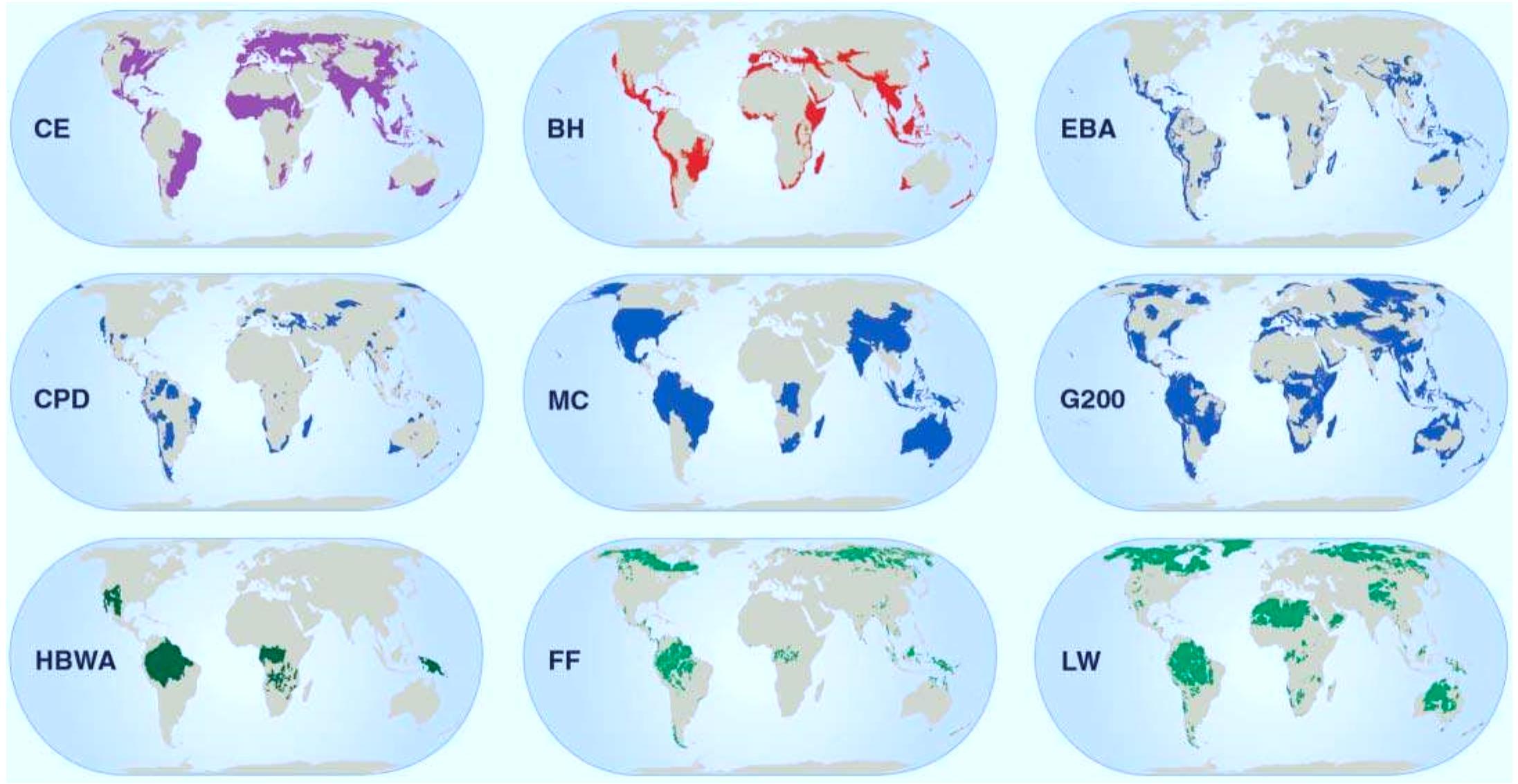 Megadiversity countries (13); g200, global 200 ecoregions