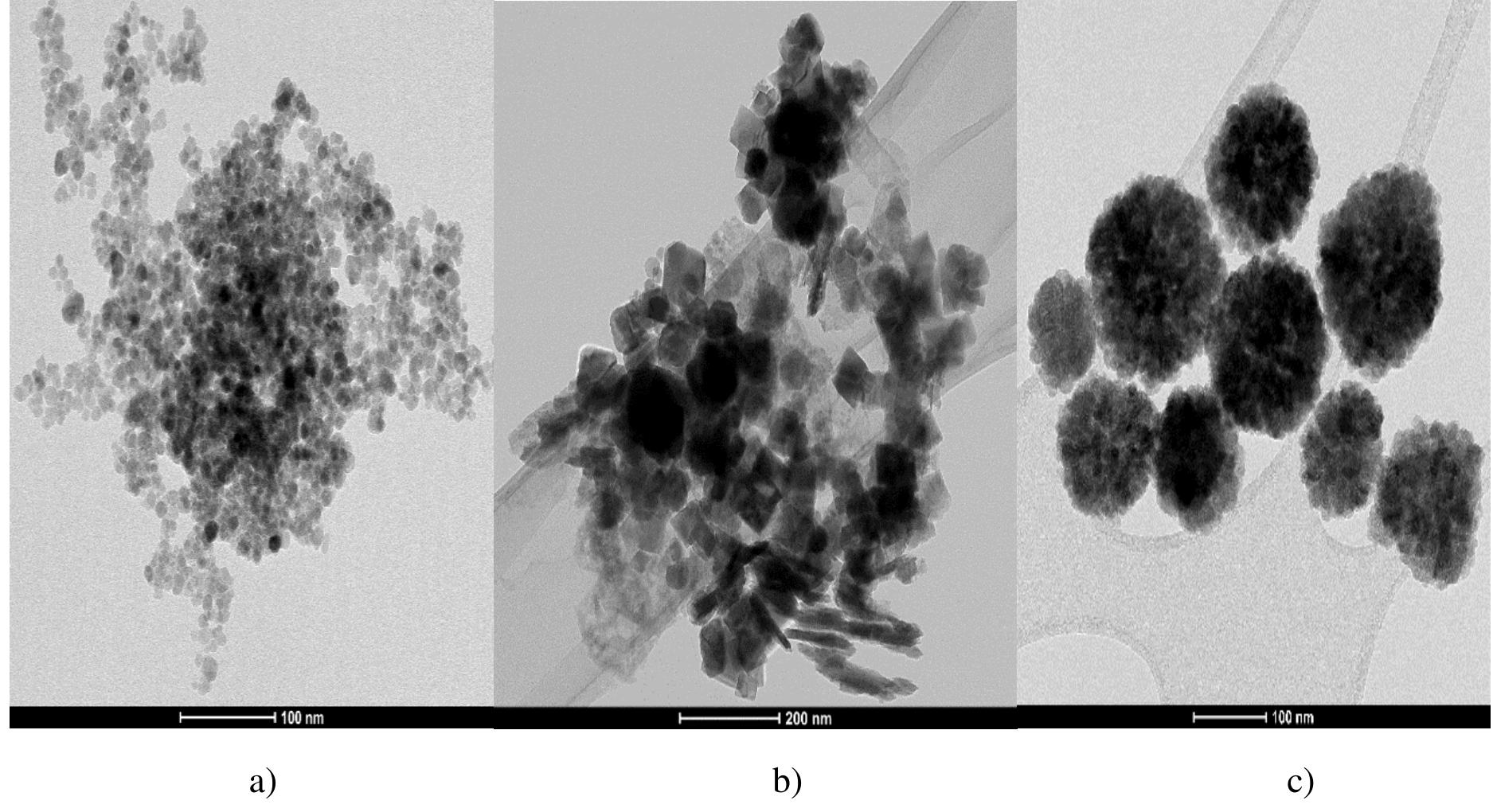 The tem images of the as-synthesized nanoparticles are shown
