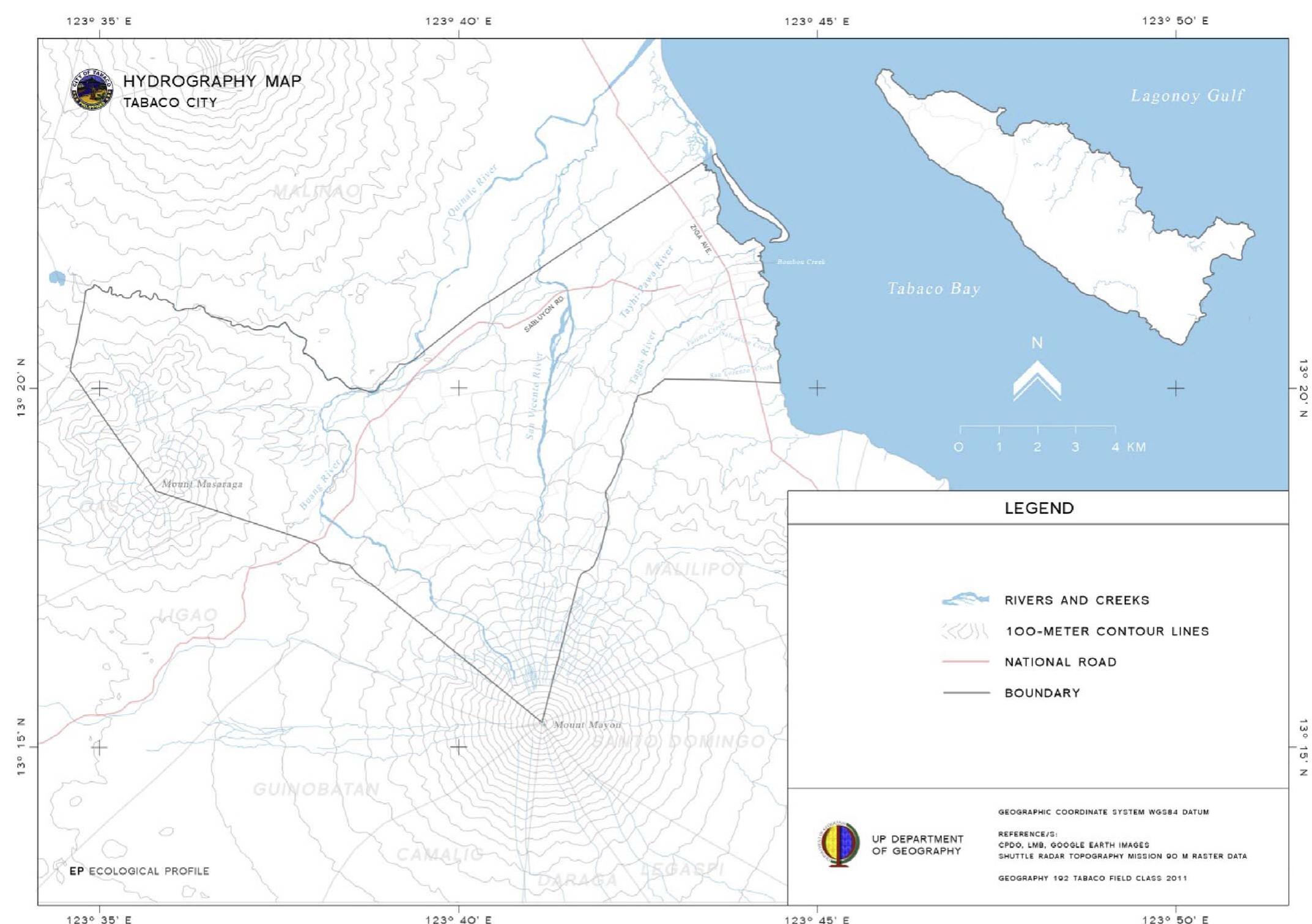 Hydrography map of tabaco city (tabaco city planning and