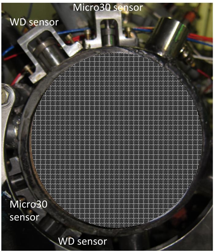 The sensor locations on the gearbox. the ae system consists