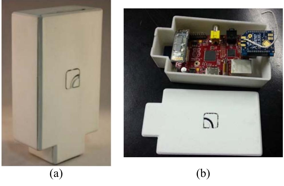(a) host module in compact box; (b) the anatomy of the host