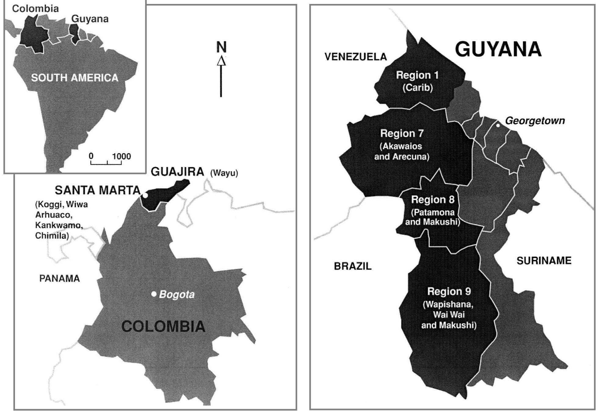 Map of project sites and participating indigenous peoples in