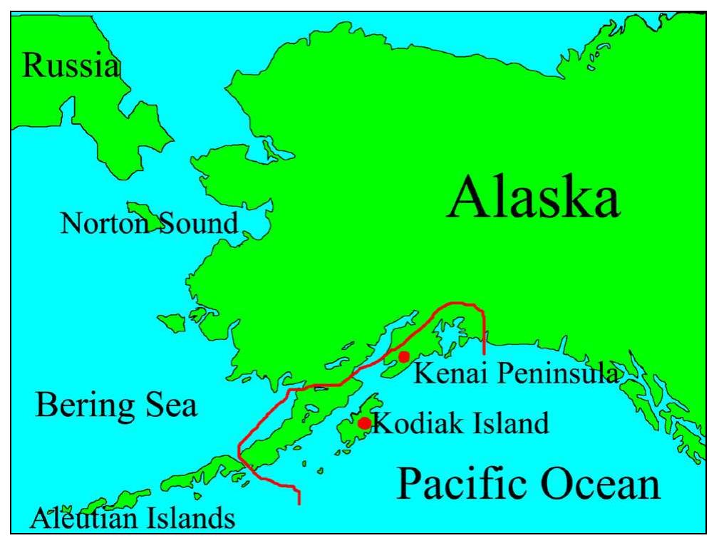 —map of alaska showing the principle locations mentioned in