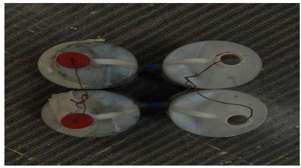 Actual structure of the series microbial fuel cell to make