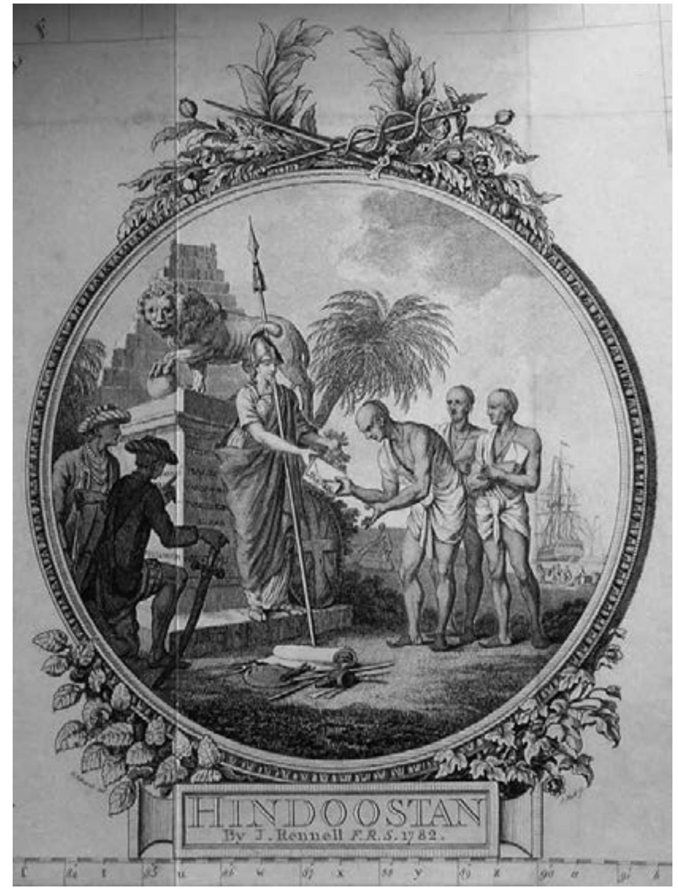 3 james rennell, map of hindoostan, 1782, detail of the