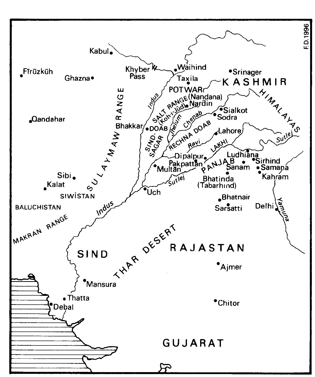 Map. 1. the northwestern frontier of south asia at the time