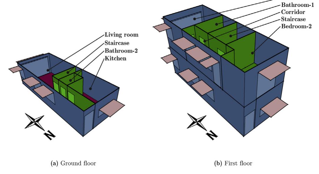 Thermal zones of the building simulation model.